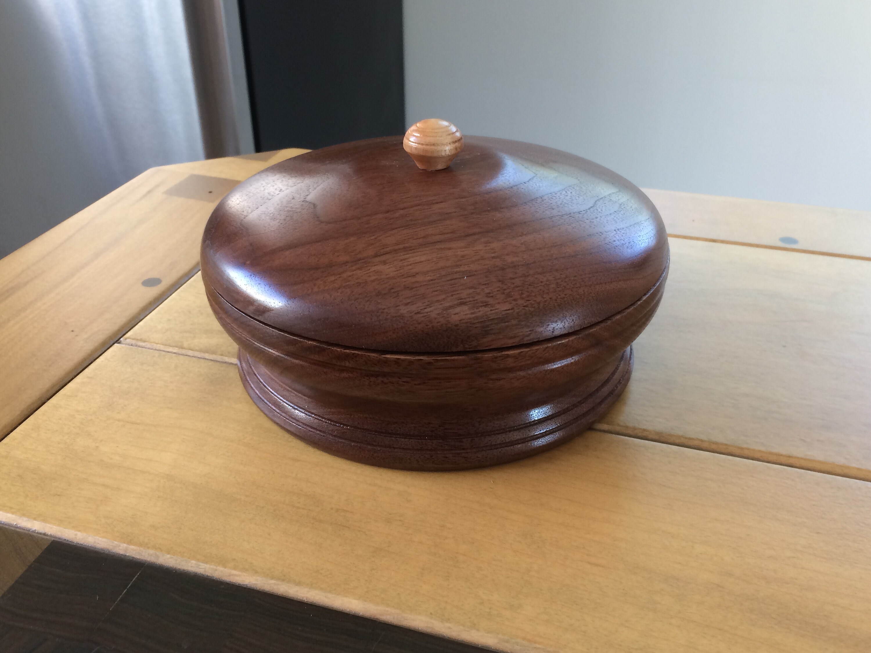 Wood Turned Box With Lid - Medium/large - Black Walnut, Hard Maple - Etsy