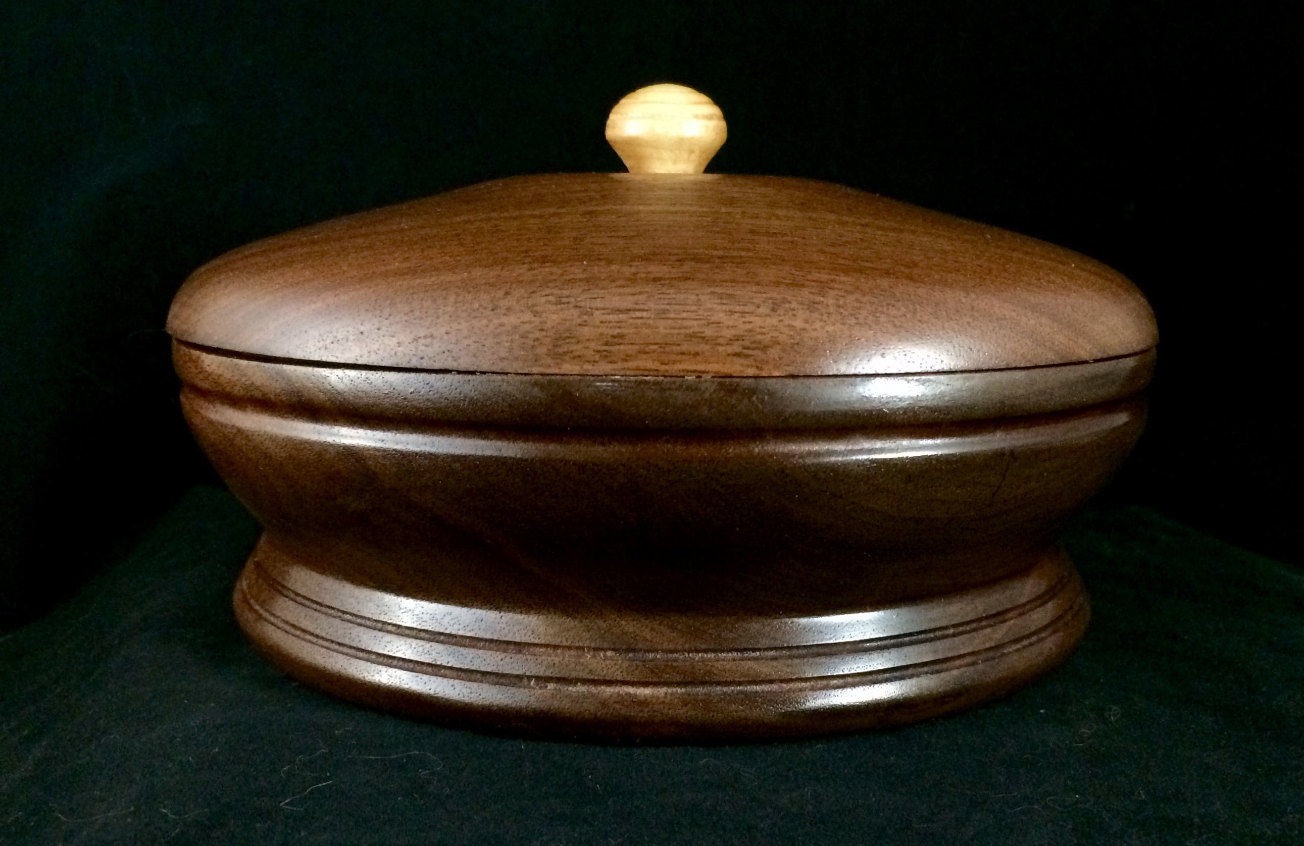 Wood Turned Box With Lid - Medium/large - Black Walnut, Hard Maple - Etsy