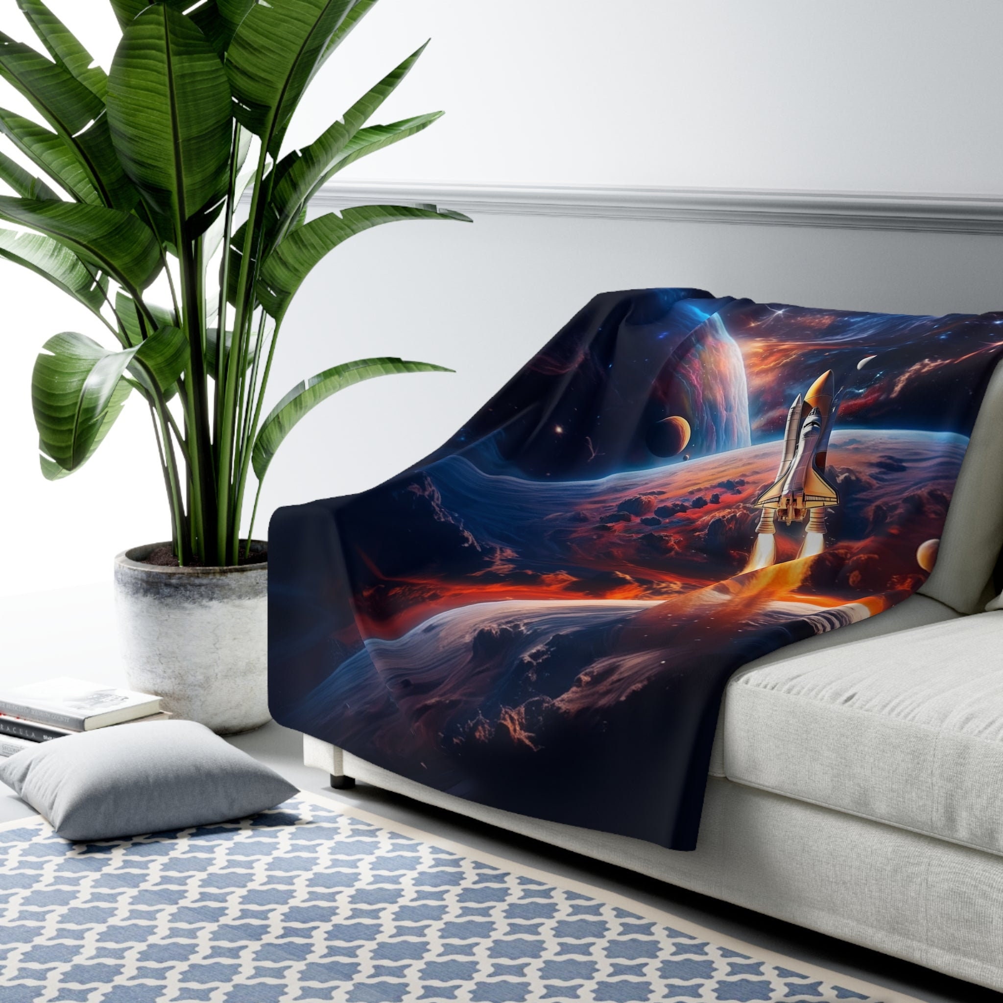 Space Shuttle Launch From a Strange New World Sherpa Blanket - Etsy