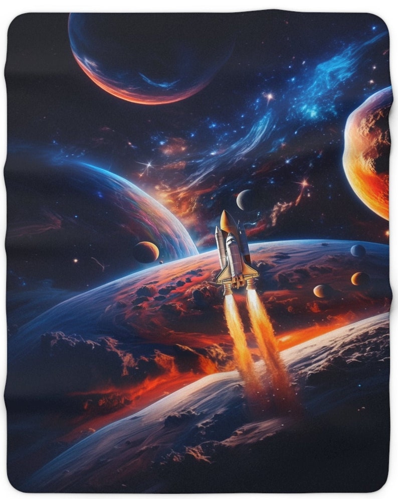 Space Shuttle Launch From a Strange New World Sherpa Blanket - Etsy