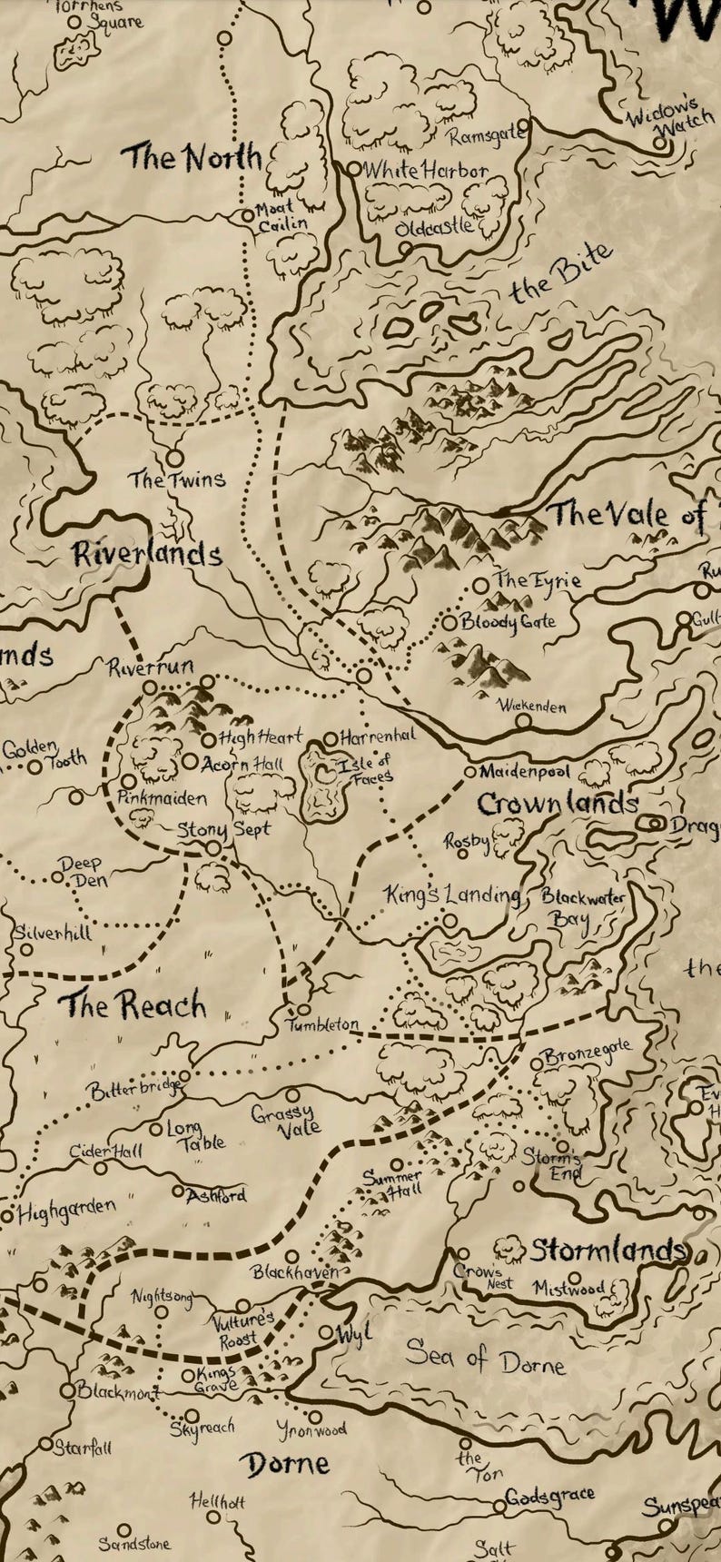 Westeros Fantasy Map Digital File PDF - Etsy