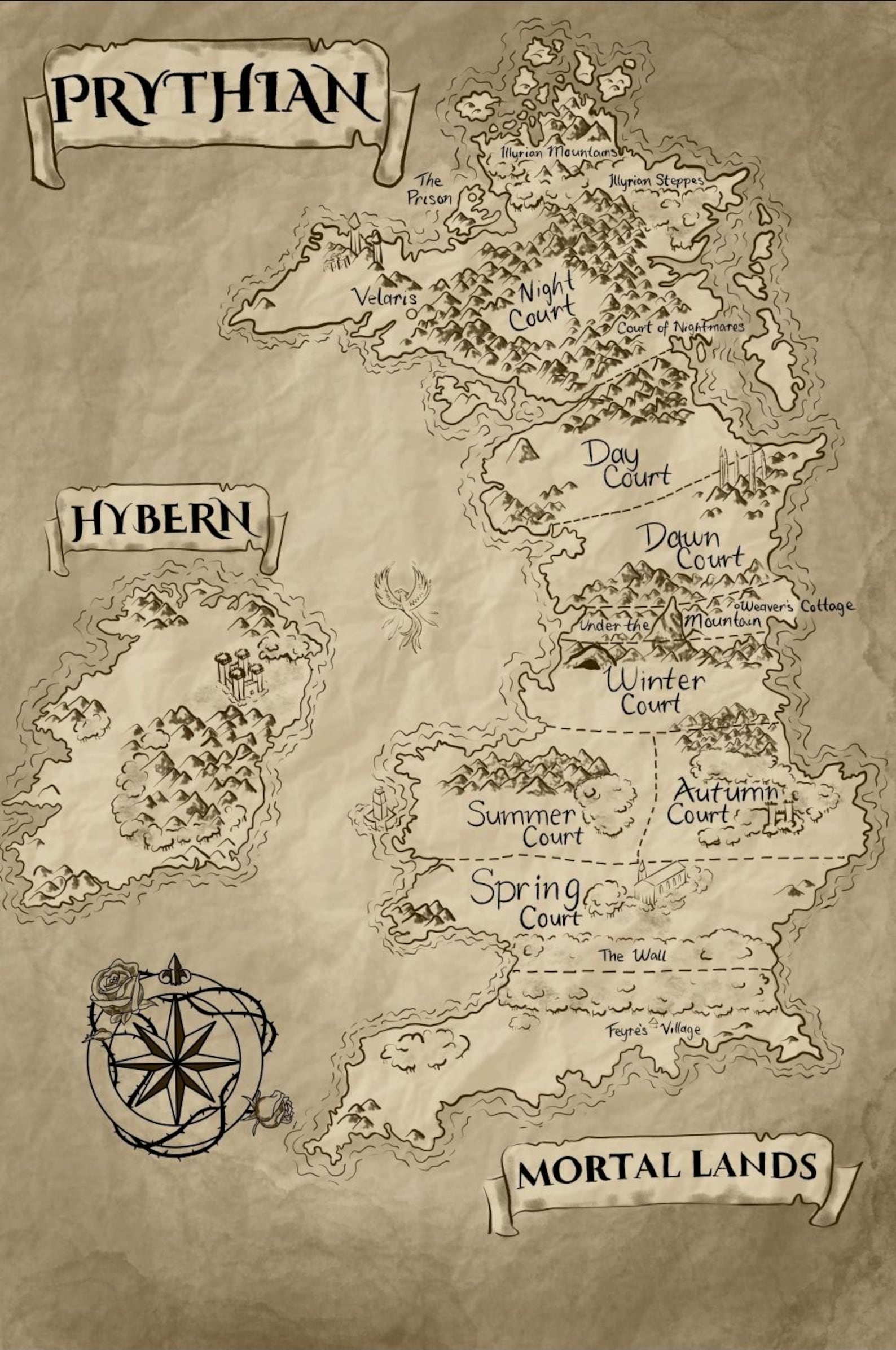 Prythian ACOTAR World Map PRINT - Etsy