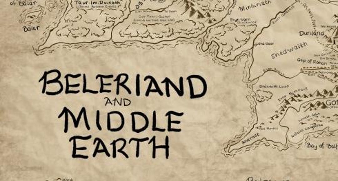 Beleriand and Middle Earth Fantasy Map Digital File PDF - Etsy