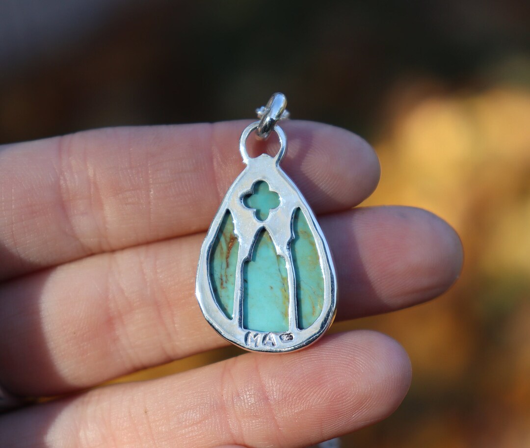 Royston Turquoise Gothic Cathedral Pendant - Etsy