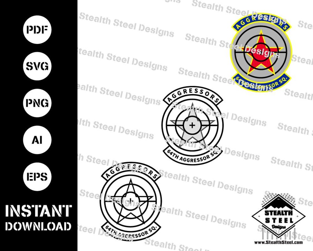 64th Aggressor Squadron Patch-svg-ai-eps-pdf-vector - Etsy
