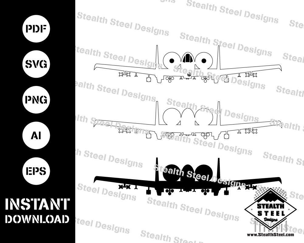 A-10-warthog-front View-svg-ai-eps-pdf-vector - Etsy