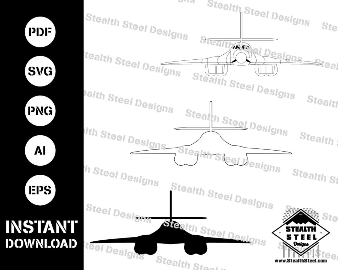 B-1-bomber-lancer -front-view-svg-ai-eps-pdf - Etsy