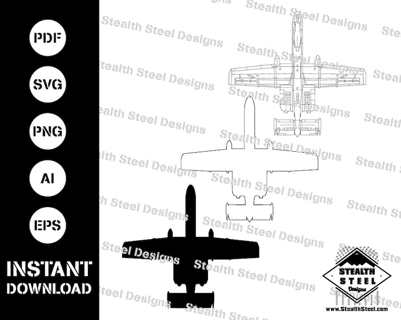 A-10-warthog-top View-svg-ai-eps-pdf-vector - Etsy