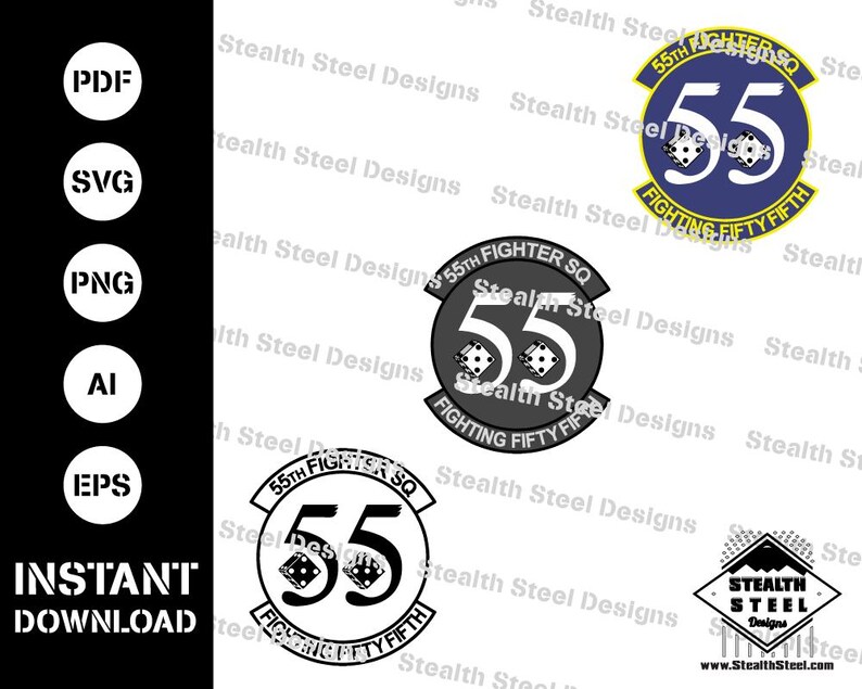 55th Fighter Squadron Patch Svg-ai-eps-pdf-vector - Etsy
