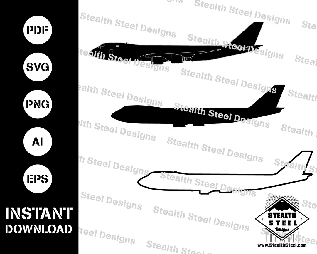 Boeing-747-side-svg-ai-eps-pdf - Etsy