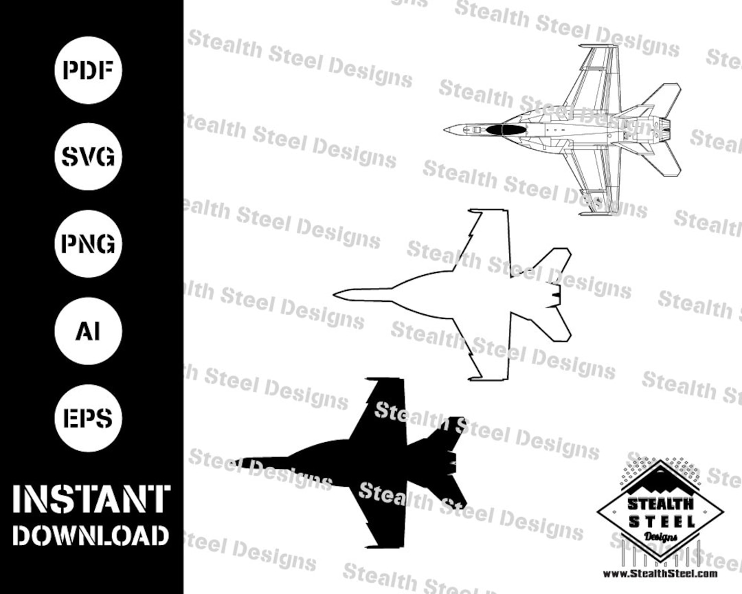 F-18e-super-hornet-fighter-top View-svg-ai-eps-pdf-vector - Etsy