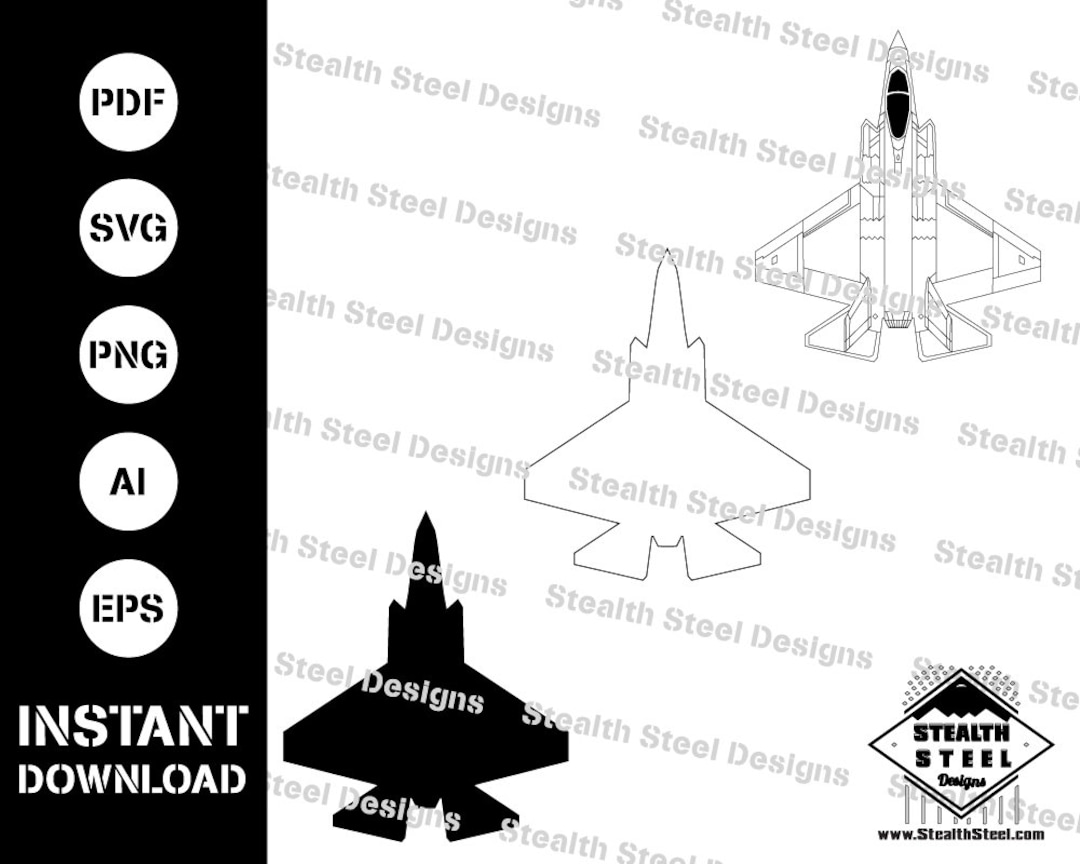 F-35c-lightning-ii-usn-fighter-top-view-svg-ai-eps-pdf-vector - Etsy