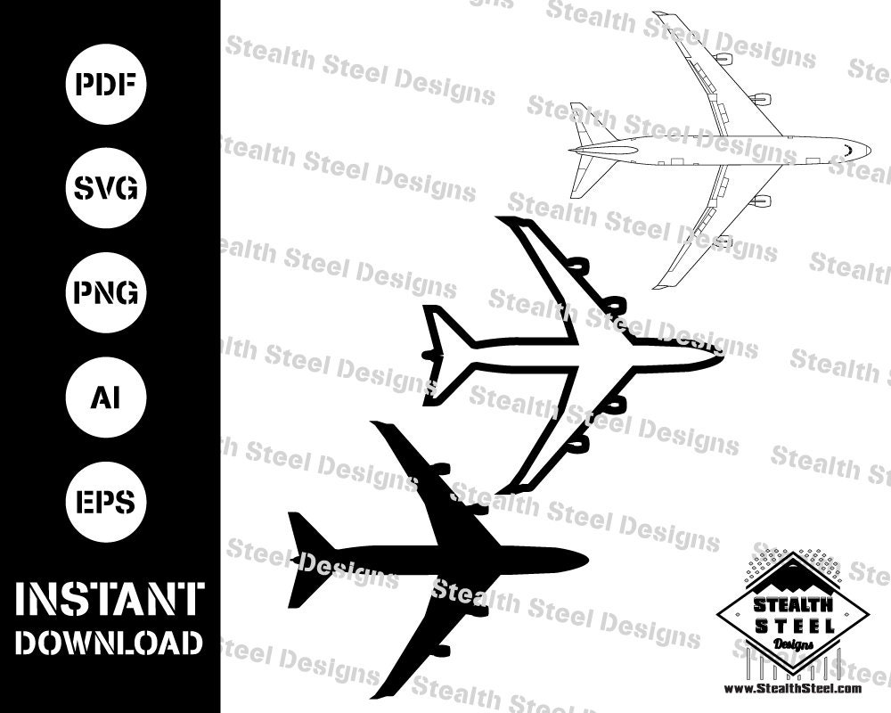 Boeing-747-top-svg-ai-eps-pdf - Etsy
