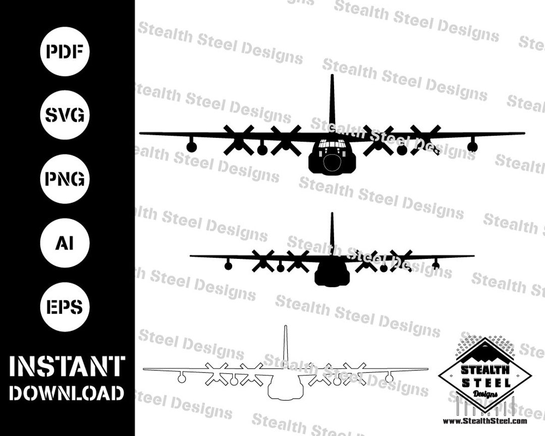 Mc-130h-combat-talon-ii-super-hercules-front-view-svg-ai-eps-pdf - Etsy