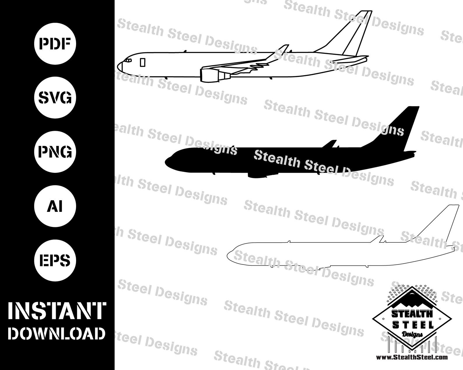 Boeing-767-side-svg-ai-eps-pdf - Etsy