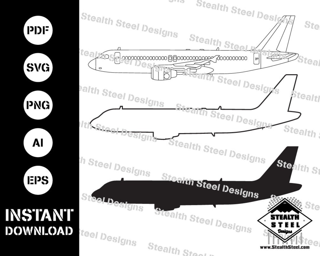 Airbus-a320-side-svg-ai-eps-pdf - Etsy