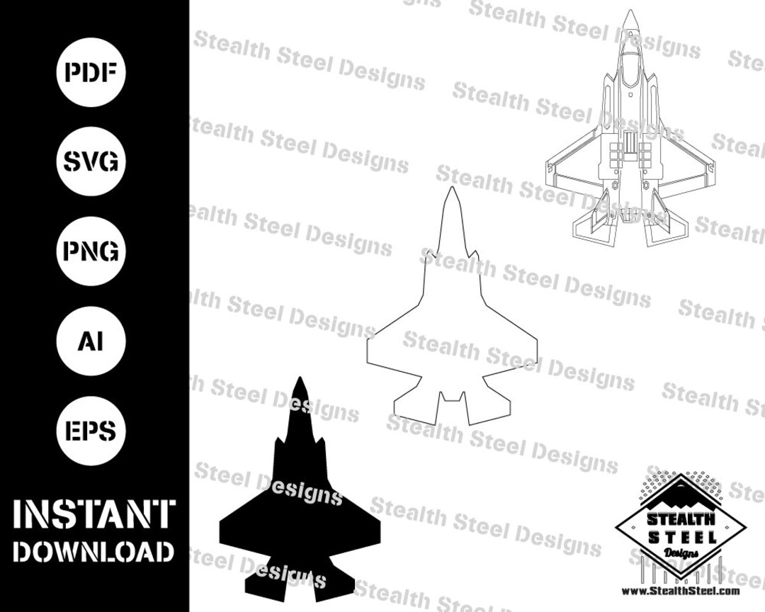 F-35-a-lightning-ii-usaf-fighter-top-view-svg-ai-eps-pdf-vector - Etsy