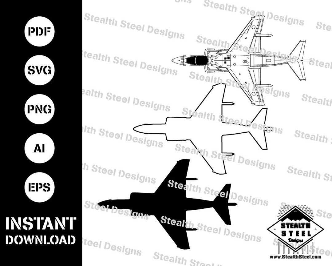 Av-8-harrier-top View-svg-ai-eps-pdf-vector - Etsy
