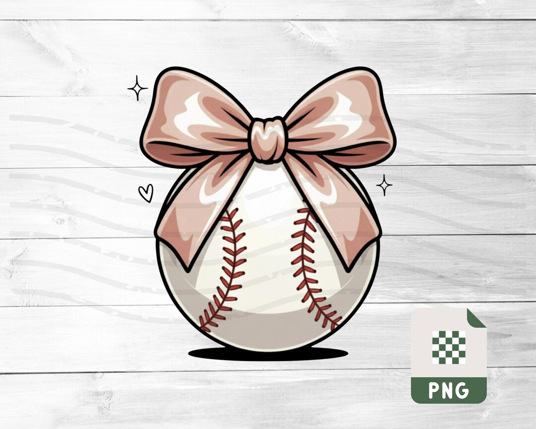 Coquette Baseball Png Digital Download Design Girl Bow Sports Graphic ...