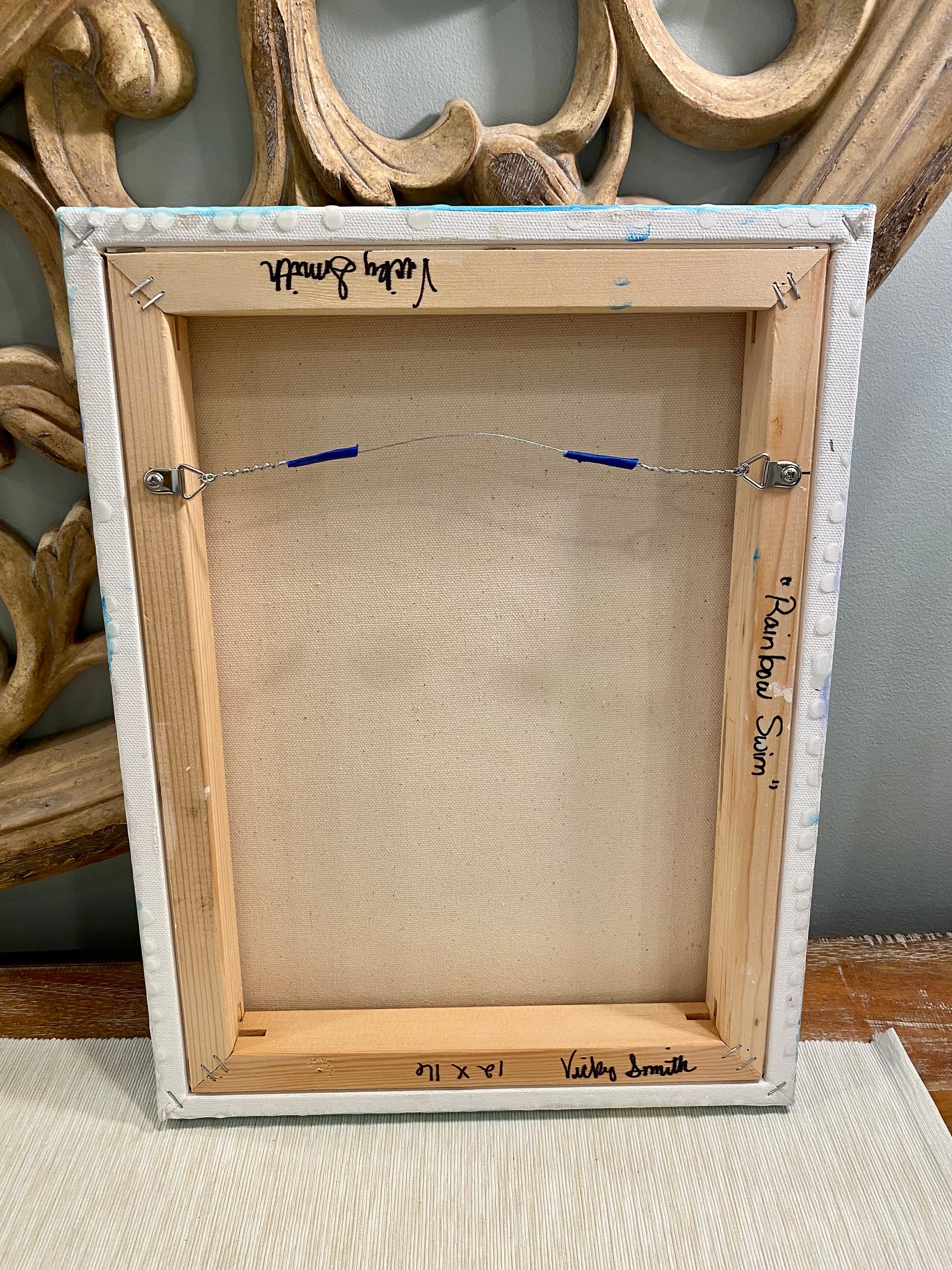 Fish Glass Wall Art on Canvas, Broken Glass Art, Wall Decor, Mixed ...