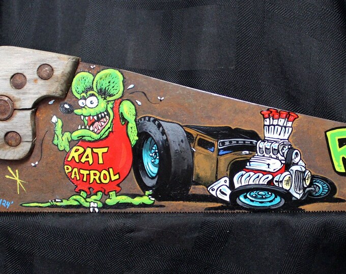 Hand Painted Rat Rod Rat Fink Hand Saw Parking Sign - Etsy