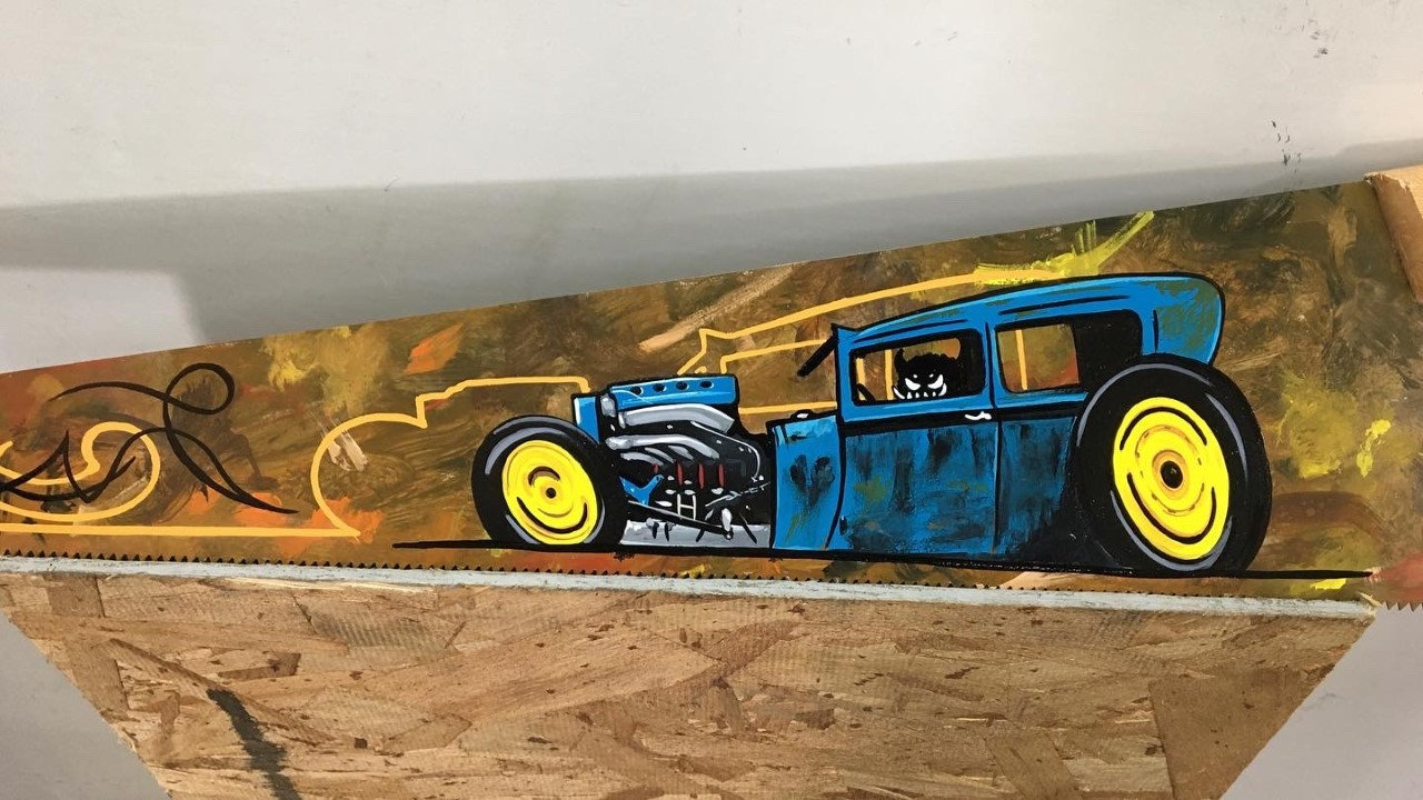 Hand Painted Rat Rod Hand Saw Pinstriping - Etsy