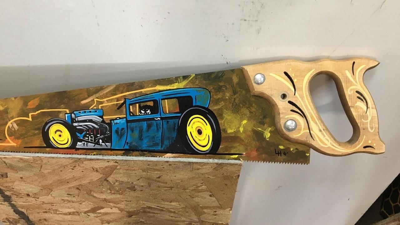 Hand Painted Rat Rod Hand Saw Pinstriping - Etsy