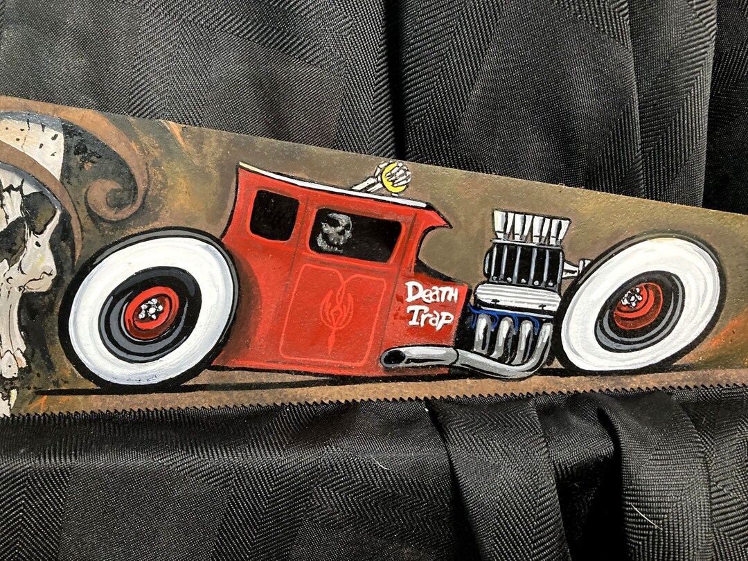Hand Painted Skull Driver Rat Rod Hand Saw Pinstriping - Etsy