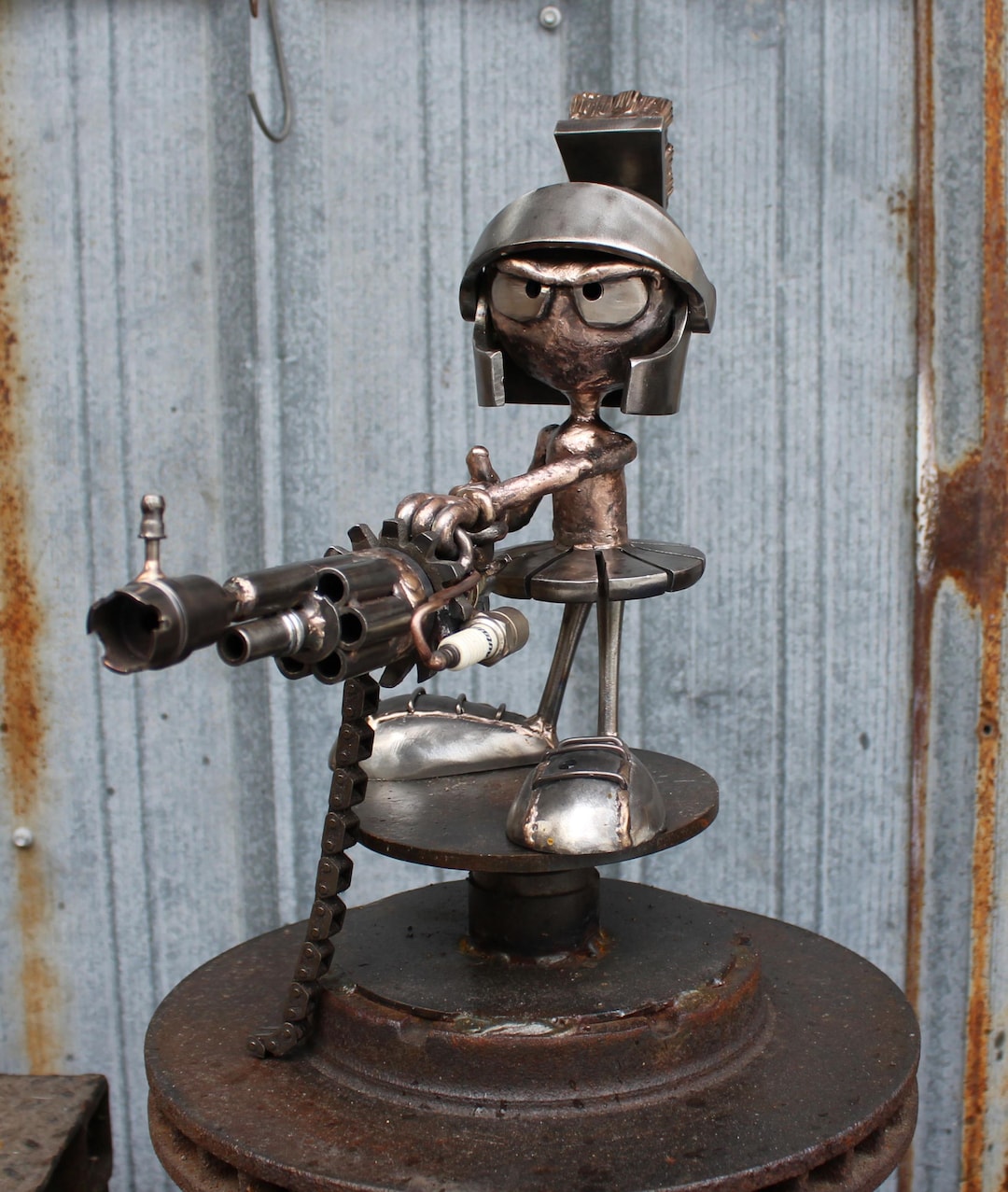 Marvin the Martian Metal Hand Made Sculpture With Space Gatling Gun - Etsy