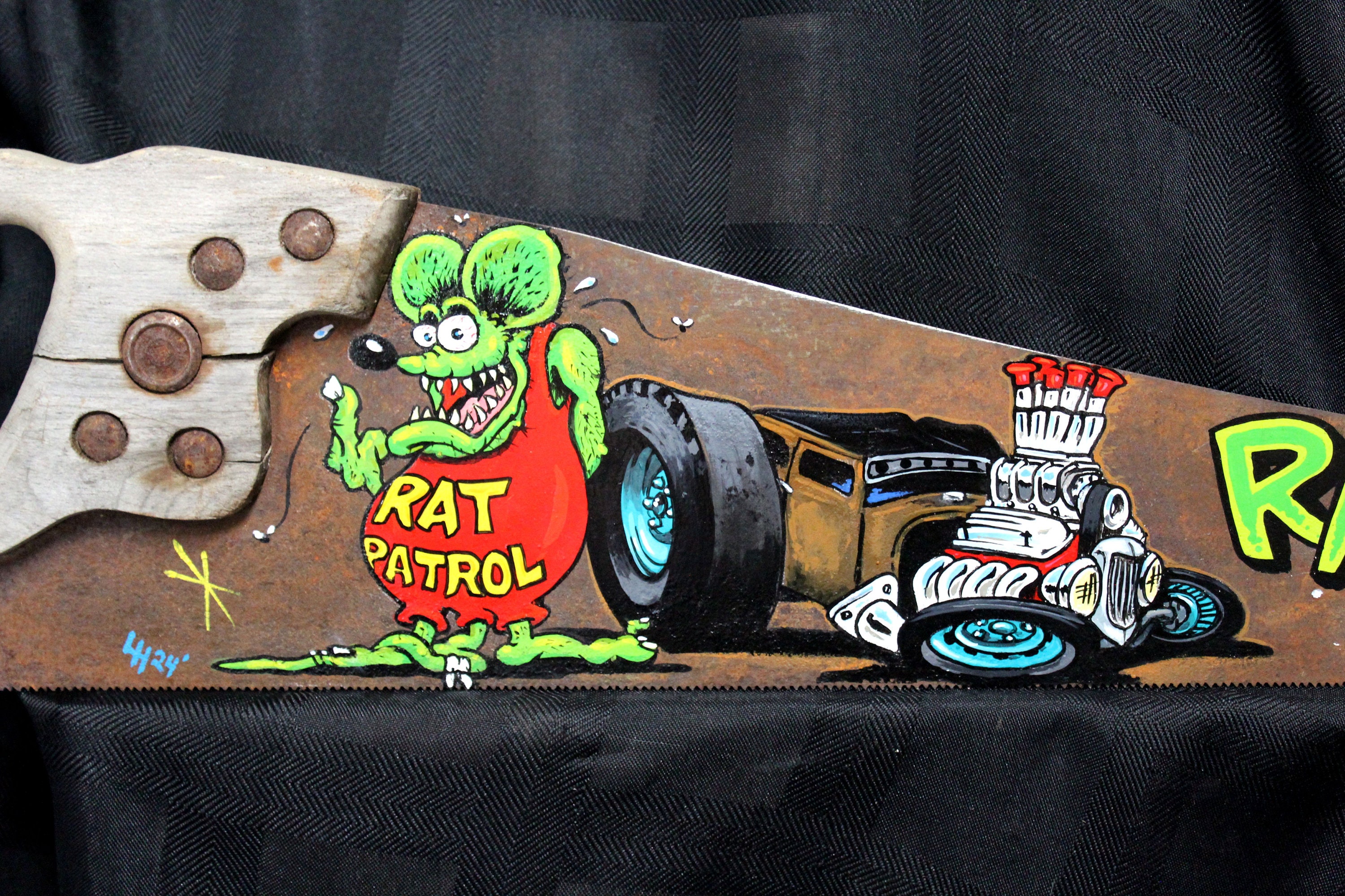 Hand Painted Rat Rod Rat Fink Hand Saw Parking Sign - Etsy