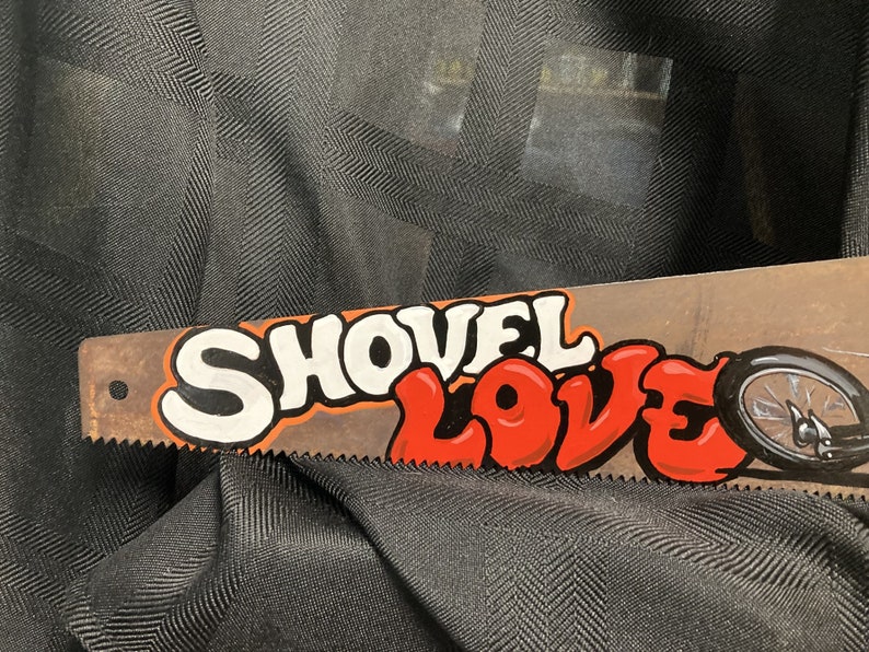 Chopper Shovelhead Harley Hand Painted Hand Saw Fink Style Rat Rod Bike ...