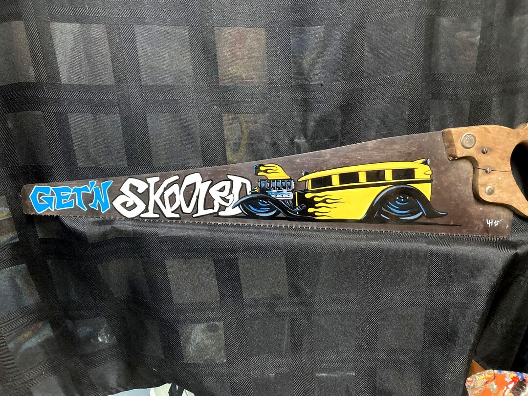 Rat Rod School Bus Hand Painted Hand Saw - Etsy
