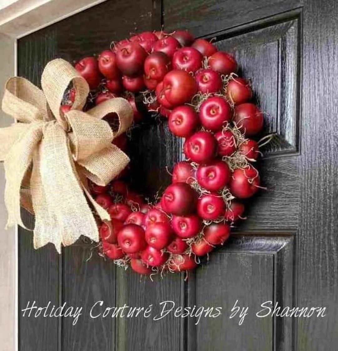 Apple Wreath Red Apple Wreath Apple Wreath for Front Door - Etsy