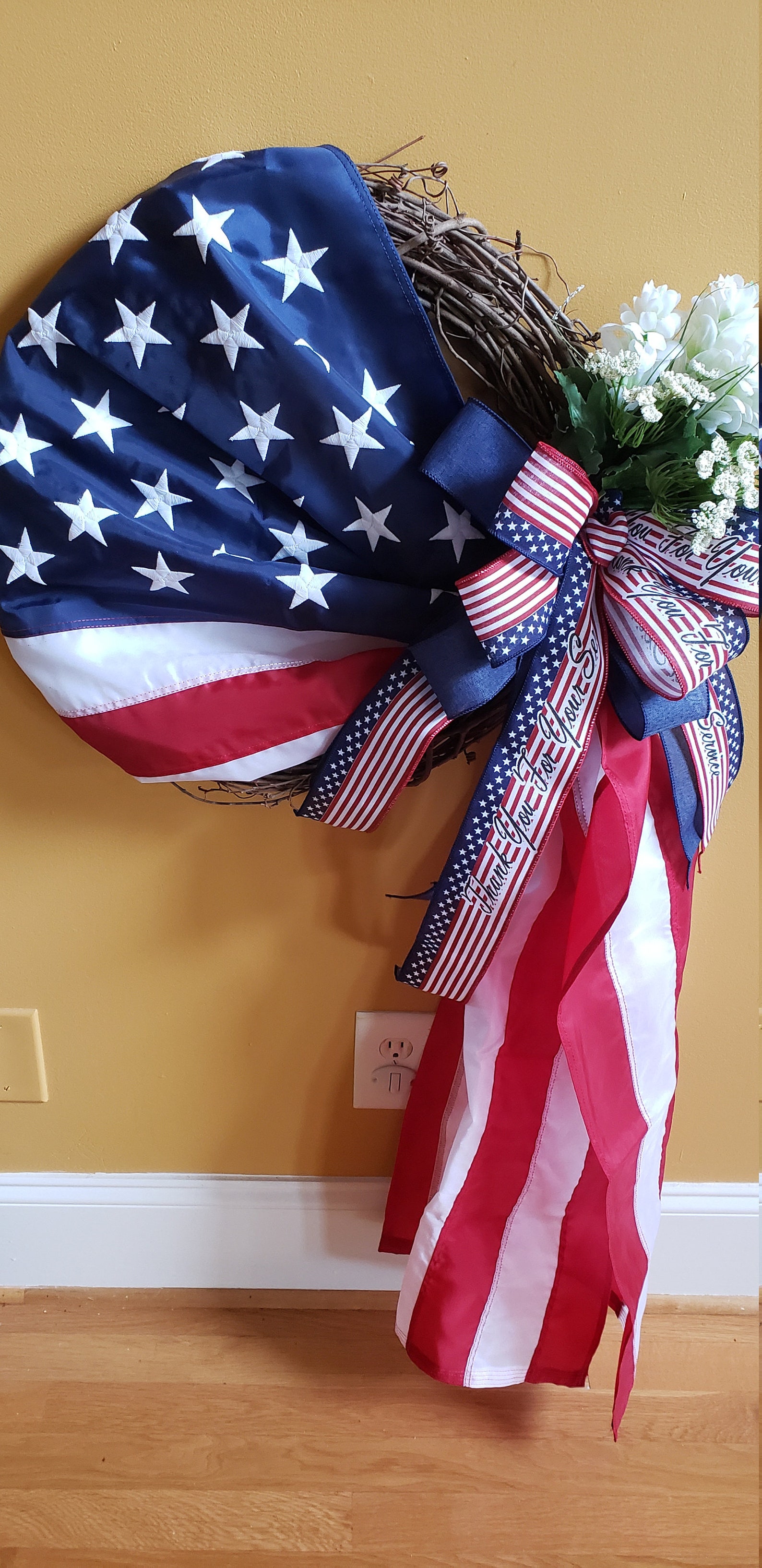 Memorial Day Wreath Red White Blue Wreath Patriotic Wreath - Etsy