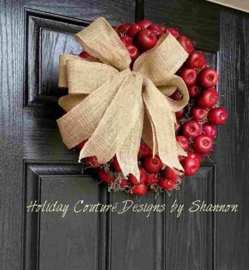 Apple Wreath, Red Apple Wreath, Apple Wreath for Front Door, Wreath for ...