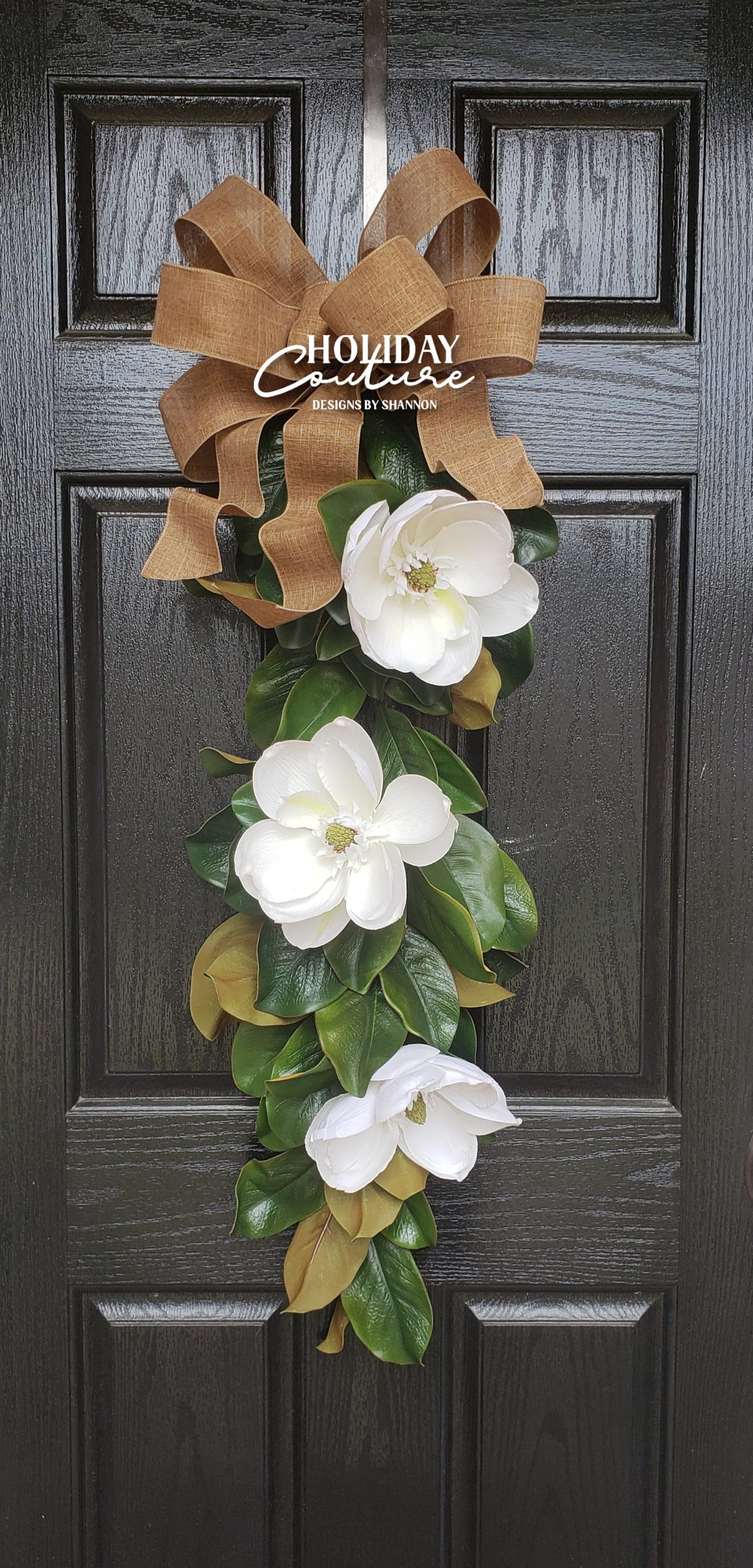 Magnolia Wreath, Magnolia Swag, Magnolia Teardrop Swag, Southern Wreath ...