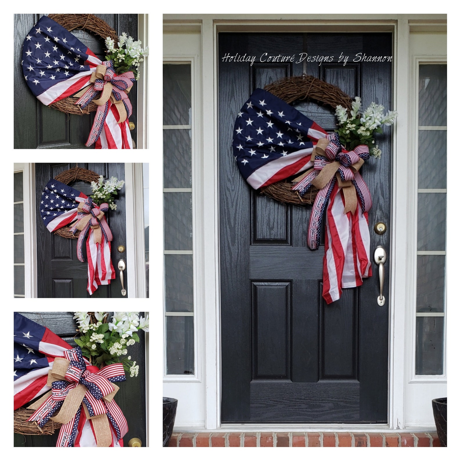 Memorial Day Wreath Red White Blue Wreath Patriotic Wreath - Etsy