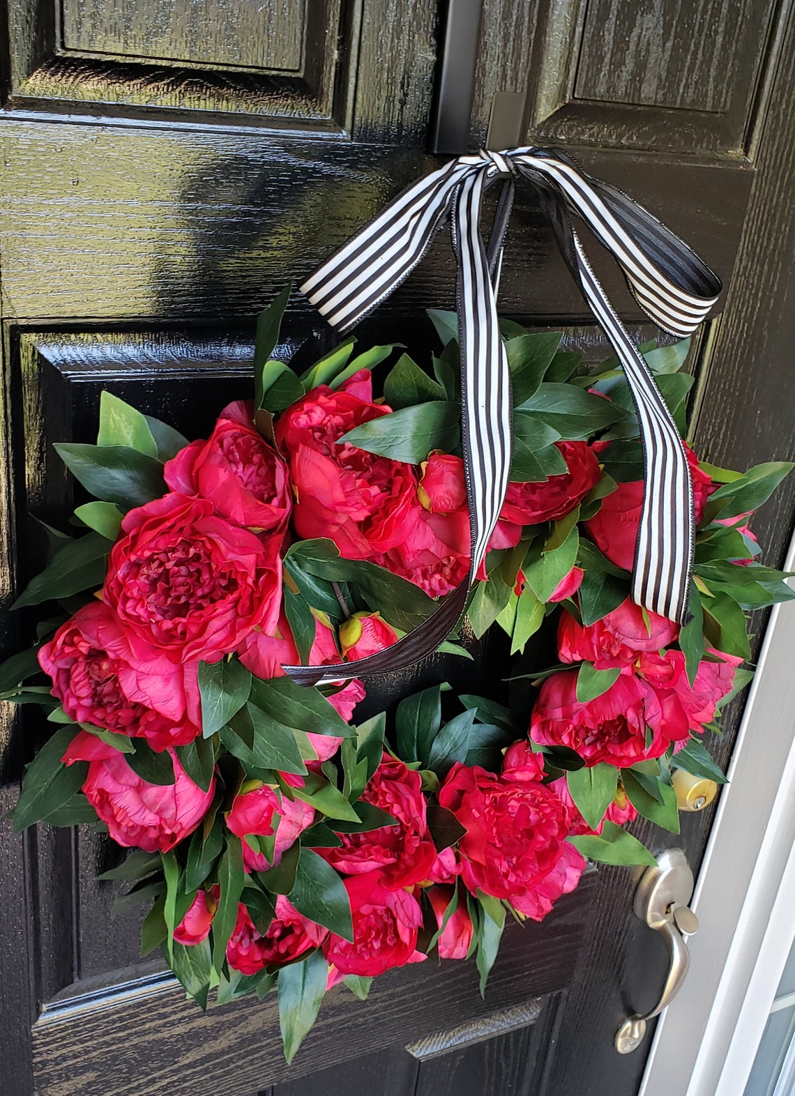 Year Round Peony Wreath for Front Door Red Peony Wreath for | Etsy