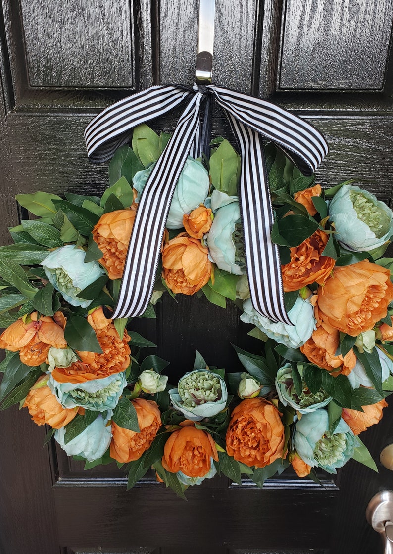 Fall Peony Wreath for Front Door Fall Peony Wreath Front | Etsy