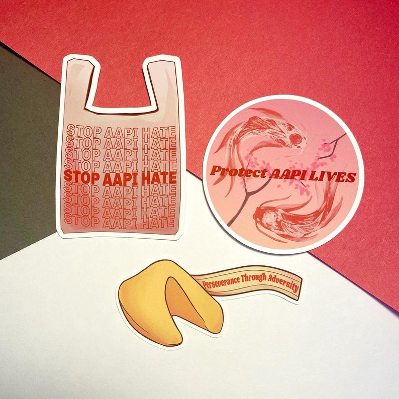 Stop Asian Hate Stickers Stop AAPI Hate Stickers 100% | Etsy