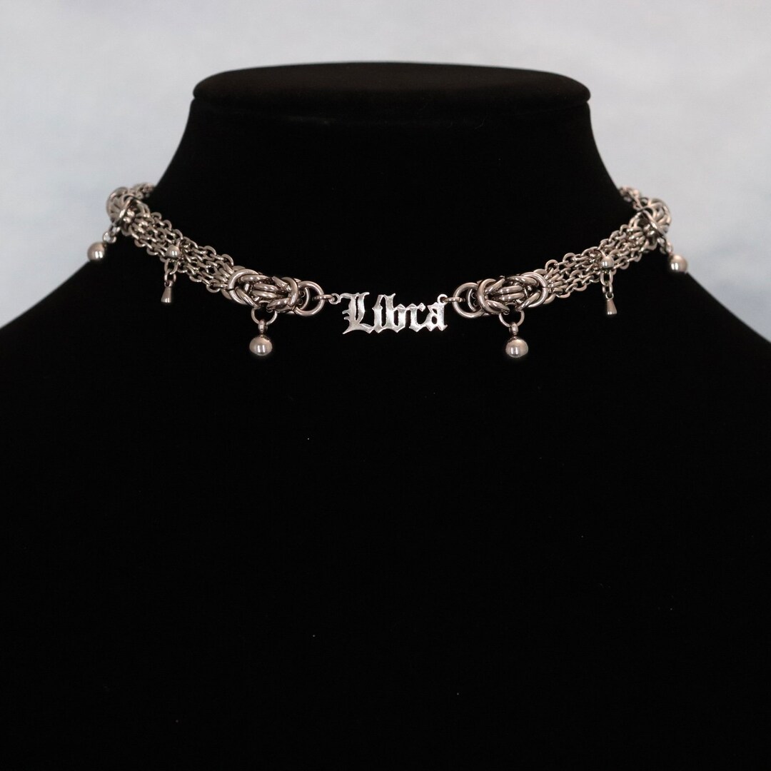 Customizable Zodiac Choker | Byzantine Chainmail Necklace | Stainless ...
