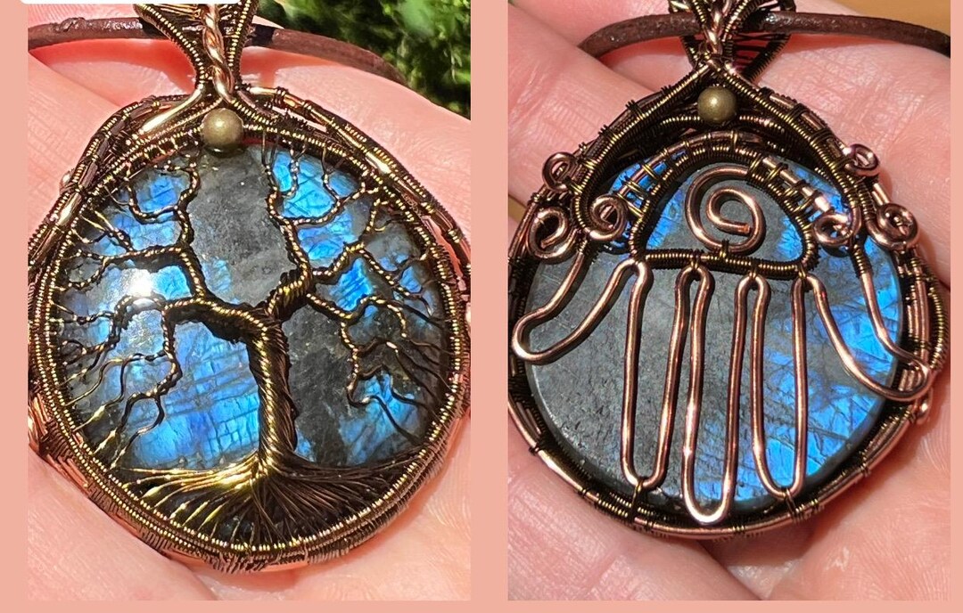 Labradorite Tree of Life Wire Wrapped Pendant Necklace (reversible) - Etsy