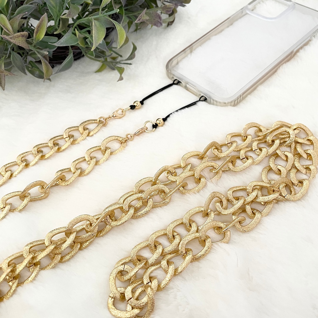 Gold Plated Chain Phone Lanyard: Cell Phone Necklace - Etsy