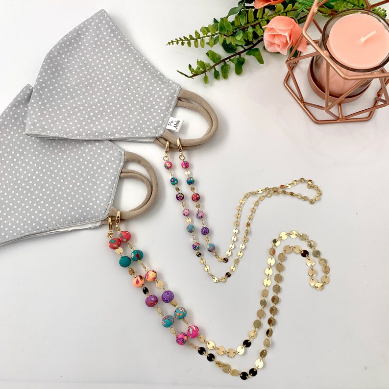 Beaded Face Mask Chain: Colorful Eyeglasses Necklace - Etsy