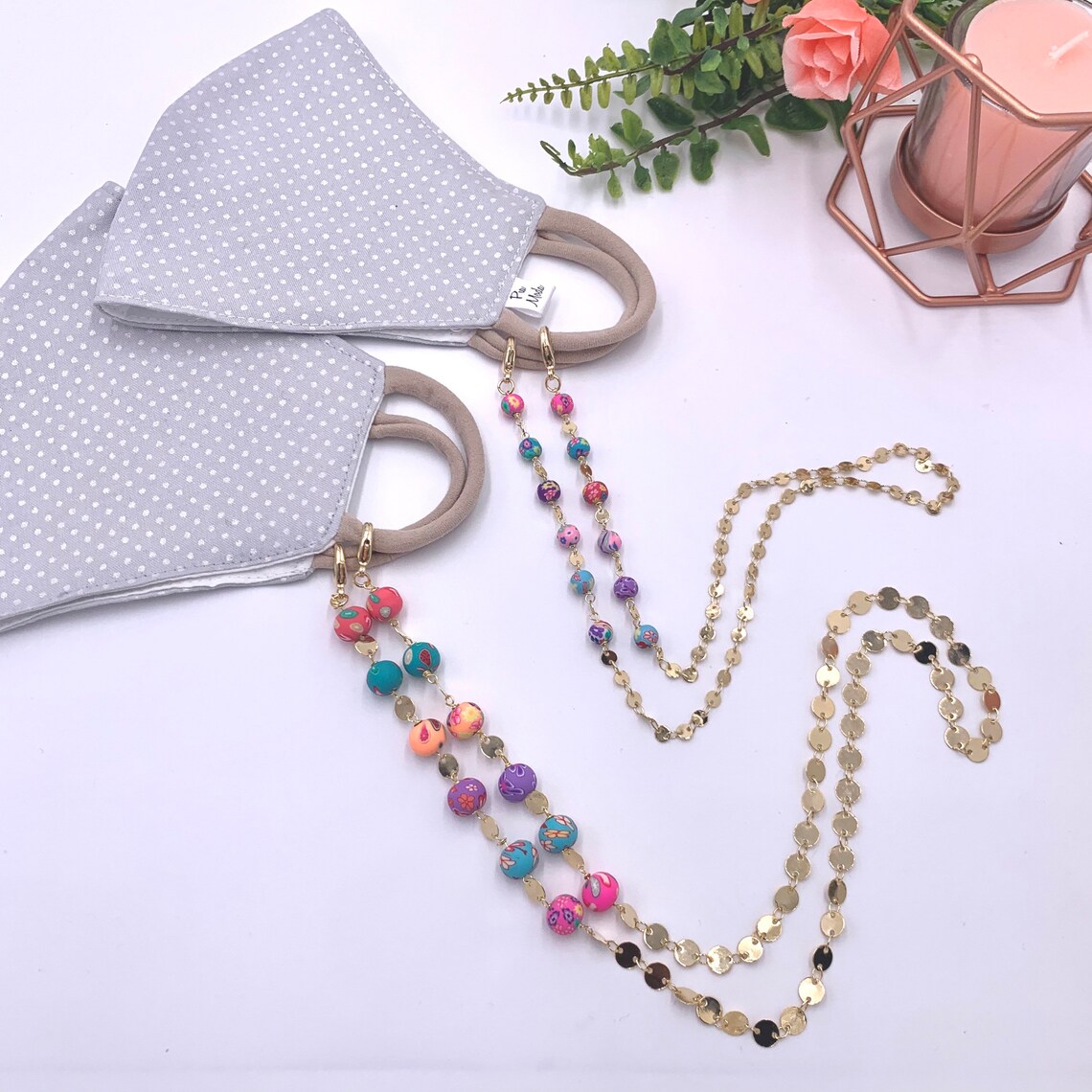 Beaded Face Mask Chain: Colorful Eyeglasses Necklace - Etsy