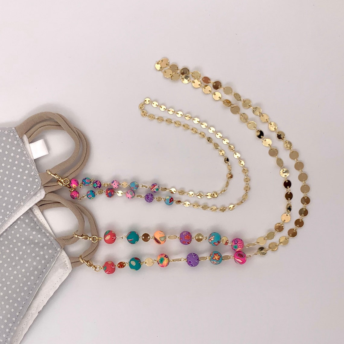 Beaded Face Mask Chain: Colorful Eyeglasses Necklace - Etsy