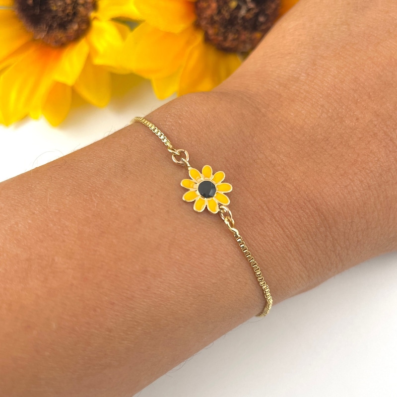Sunflower Bracelet - Etsy
