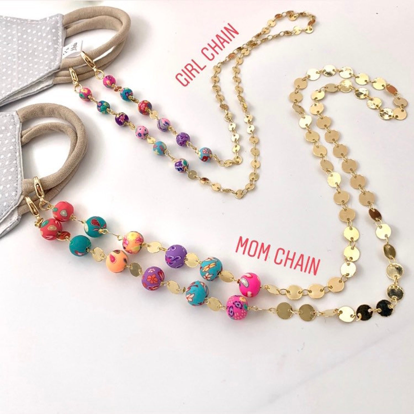 Beaded Face Mask Chain: Colorful Eyeglasses Necklace - Etsy