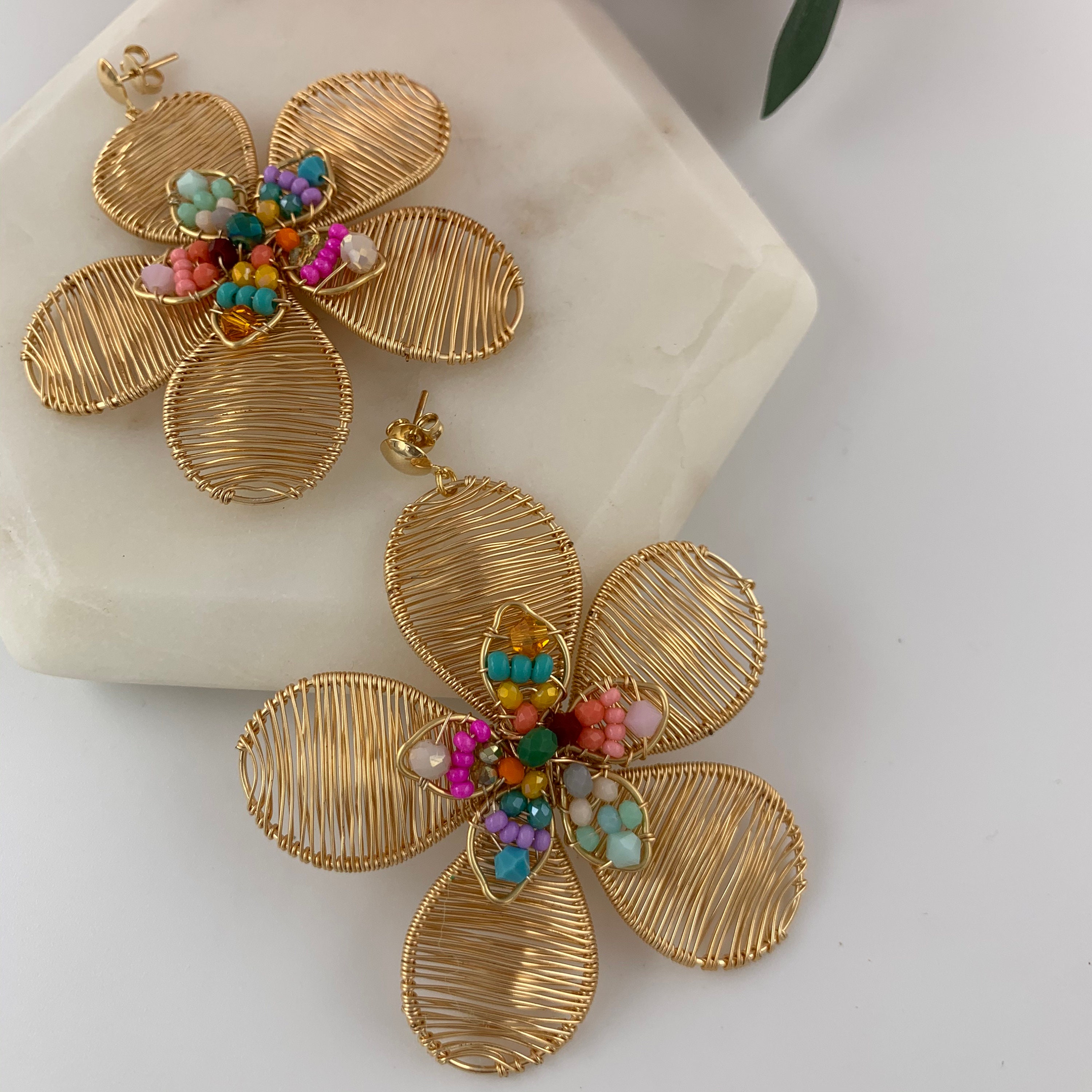 Big flower earrings, flower drop earrings, flower statement earrings ... Big flower earrings, flower drop earrings, flower statement earrings ...