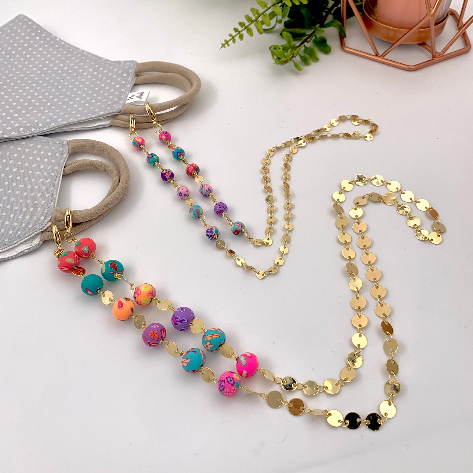 Beaded Face Mask Chain: Colorful Eyeglasses Necklace - Etsy